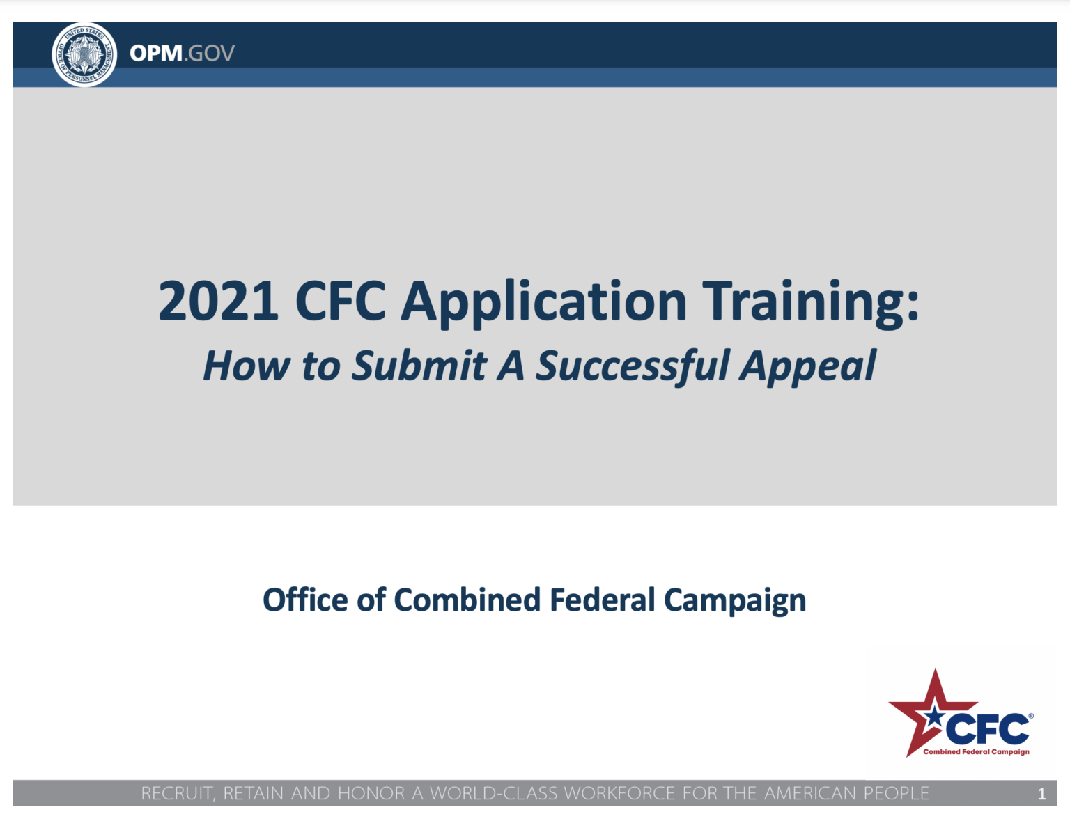 CFC Appeals: Process and Resources – My CFC