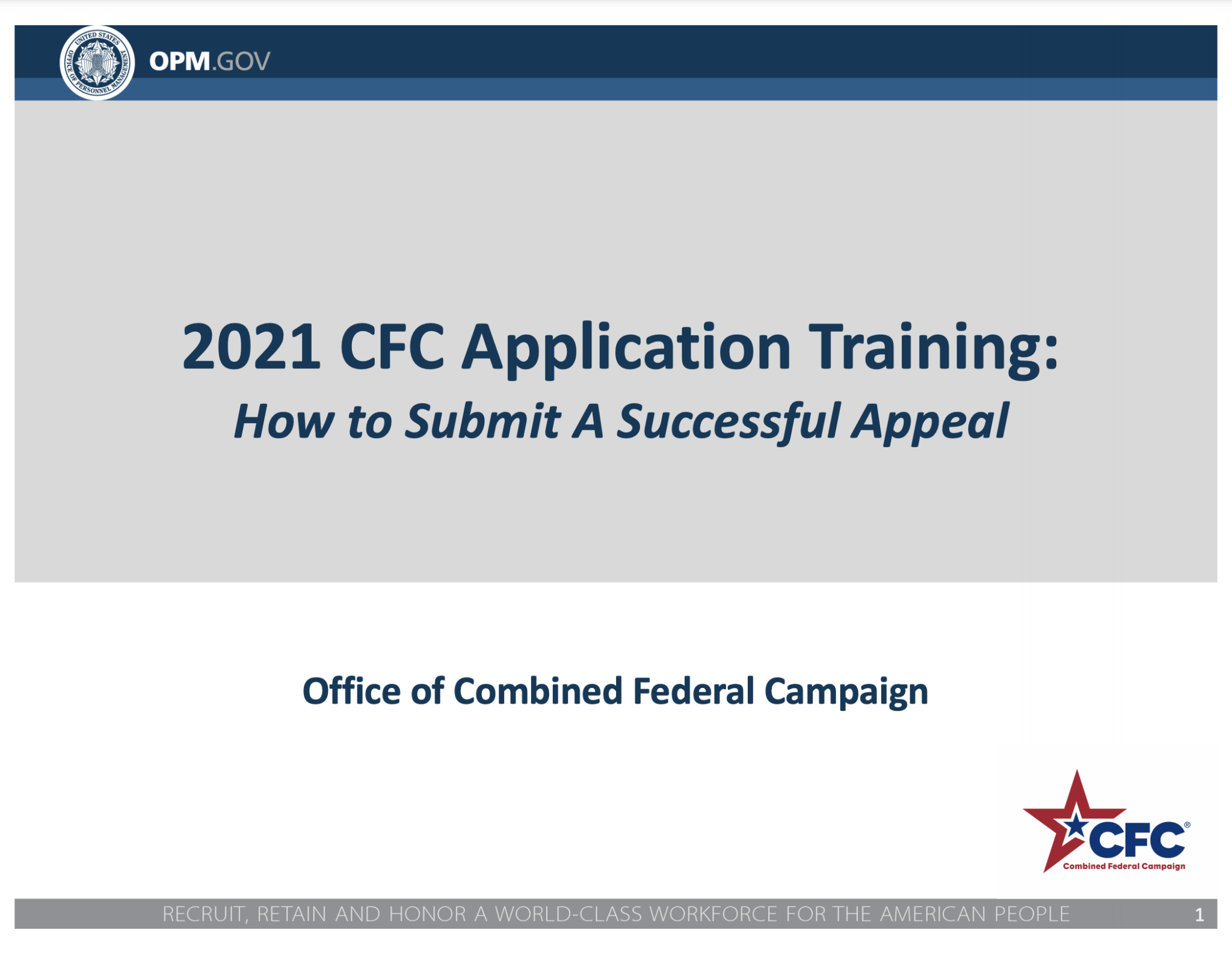 CFC Appeals: Process and Resources – My CFC
